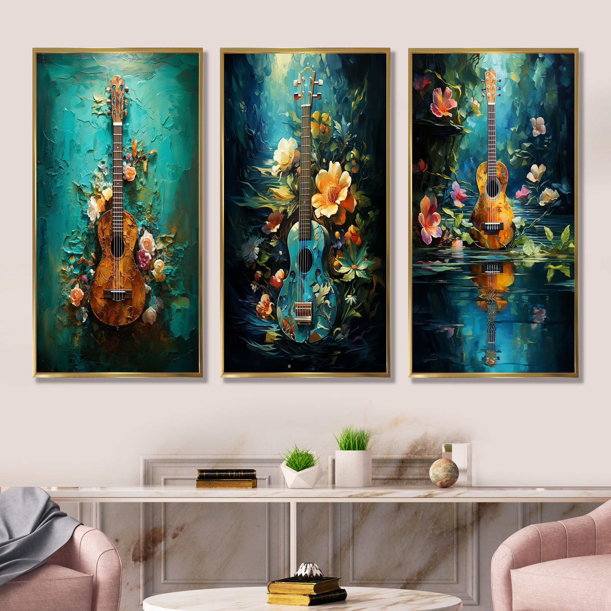 Dakota Fields Tropical Guitar Music Euphonic - Music Wall Decor Set Of ...