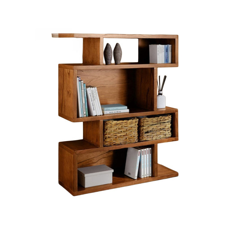 STAR BANNER Nordic Solid Wood Brown Bookcase Bookcase | Wayfair
