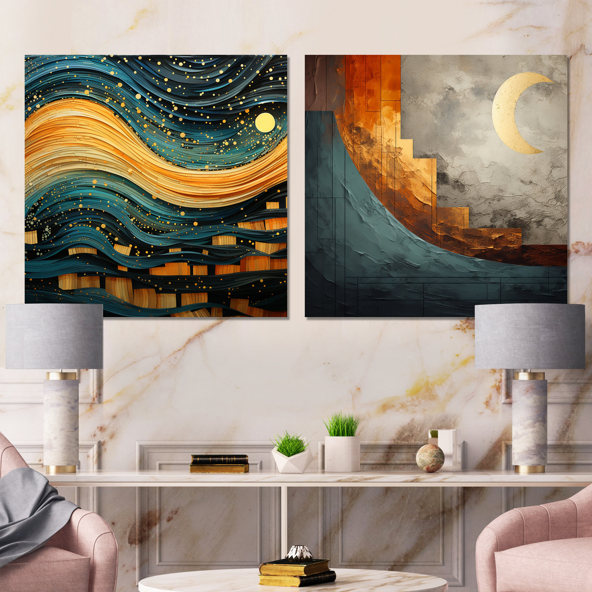 Wrought Studio™ Orange Abstract Nature Organics Collages I - Abstract ...