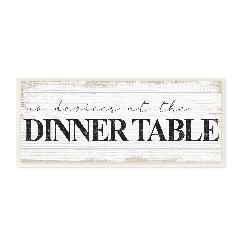 Stupell Industries No Devices at Dinner Table Quote Family Kitchen Sign ...