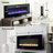 Symple Stuff 48" Curved Wall Mounted Electric Fireplace with Remote ...