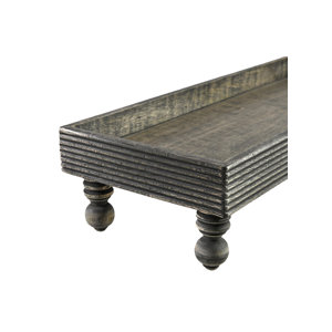 August Grove® Rustic Dark Wood Tray With Legs - 5" X 21" - Versatile ...