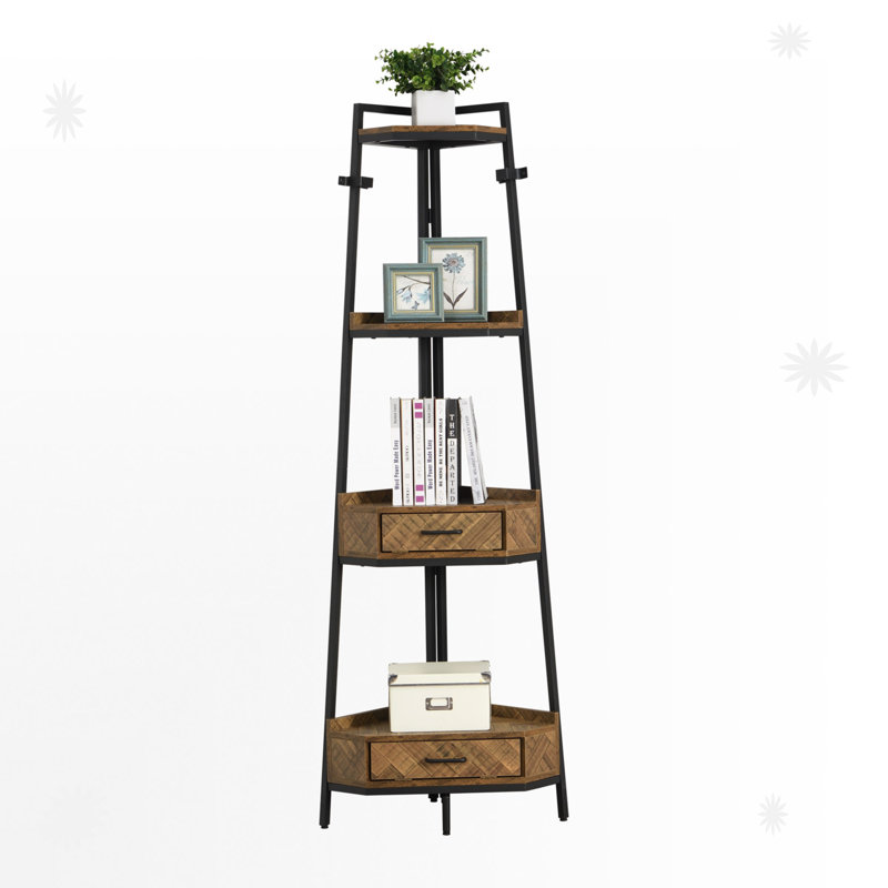Mercer41 Pranika Corner Storage Bookcase | Wayfair