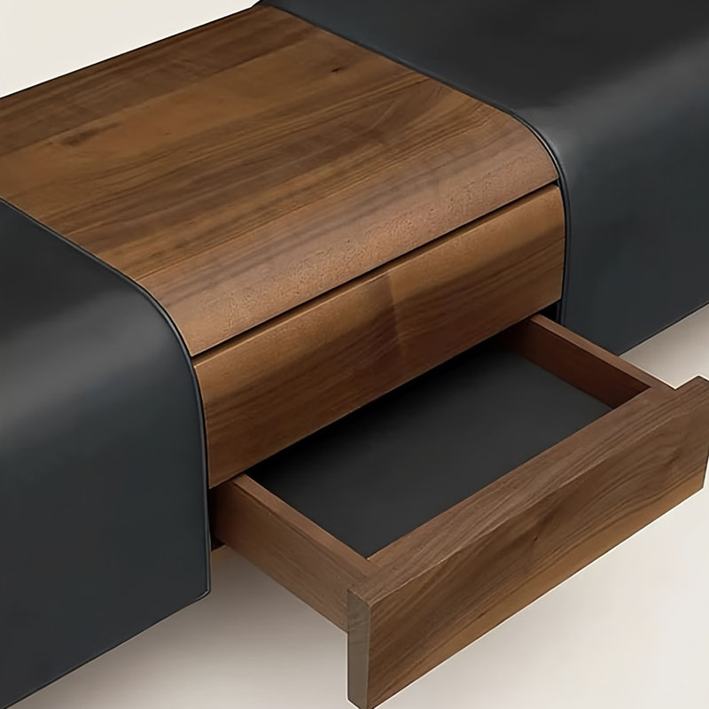 Creative bed end stool Leather Match Upholstered Storage Bench | Wayfair