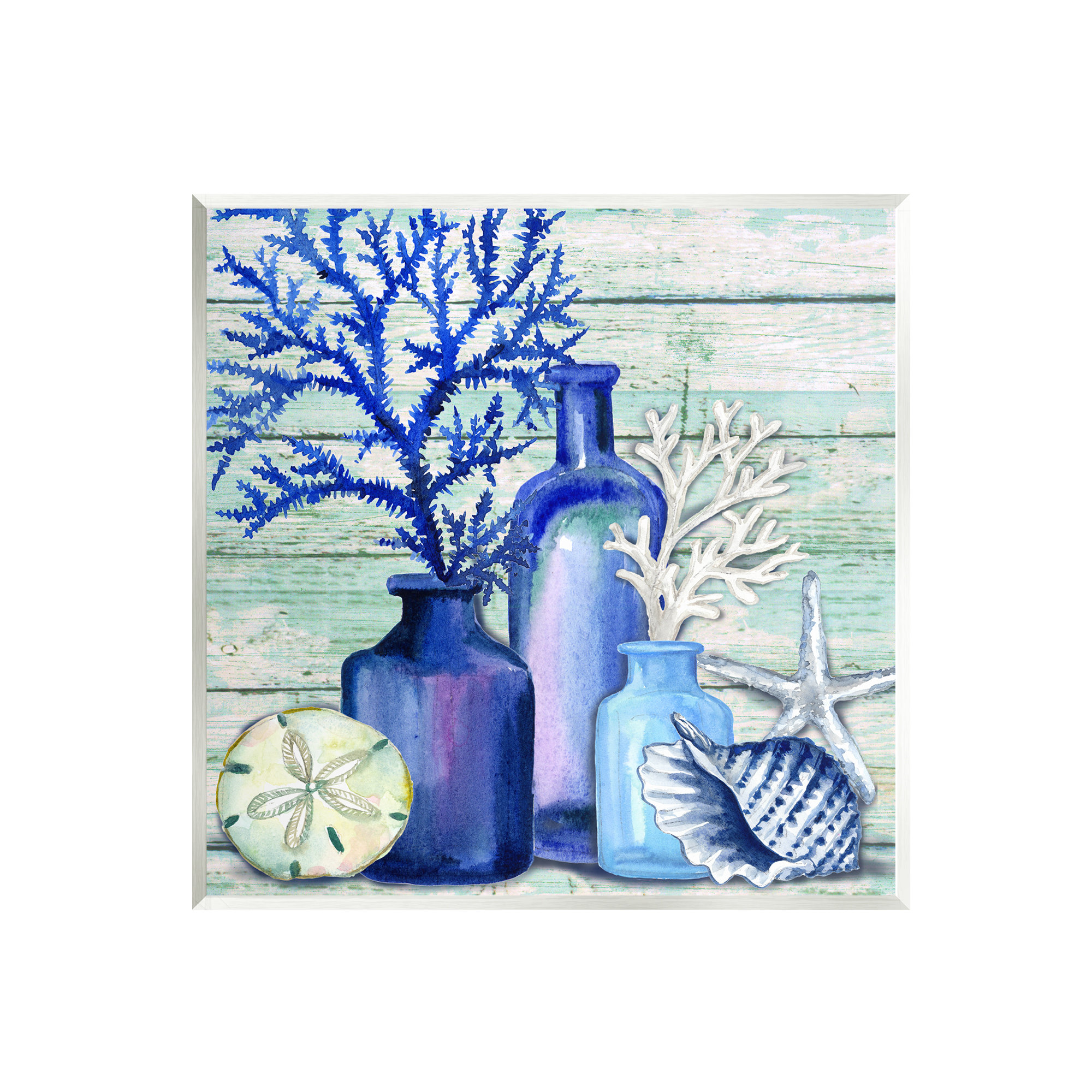 Stupell Industries " Blue Nautical Vases " by Levison Design - Wayfair ...