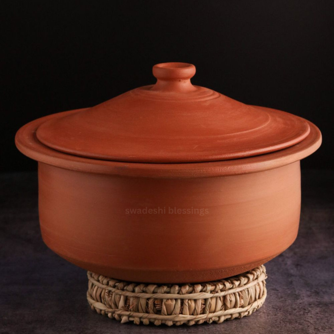 Swadeshi Blessings Unglazed Clay Pot For Cooking | Earthen Kadhai ...