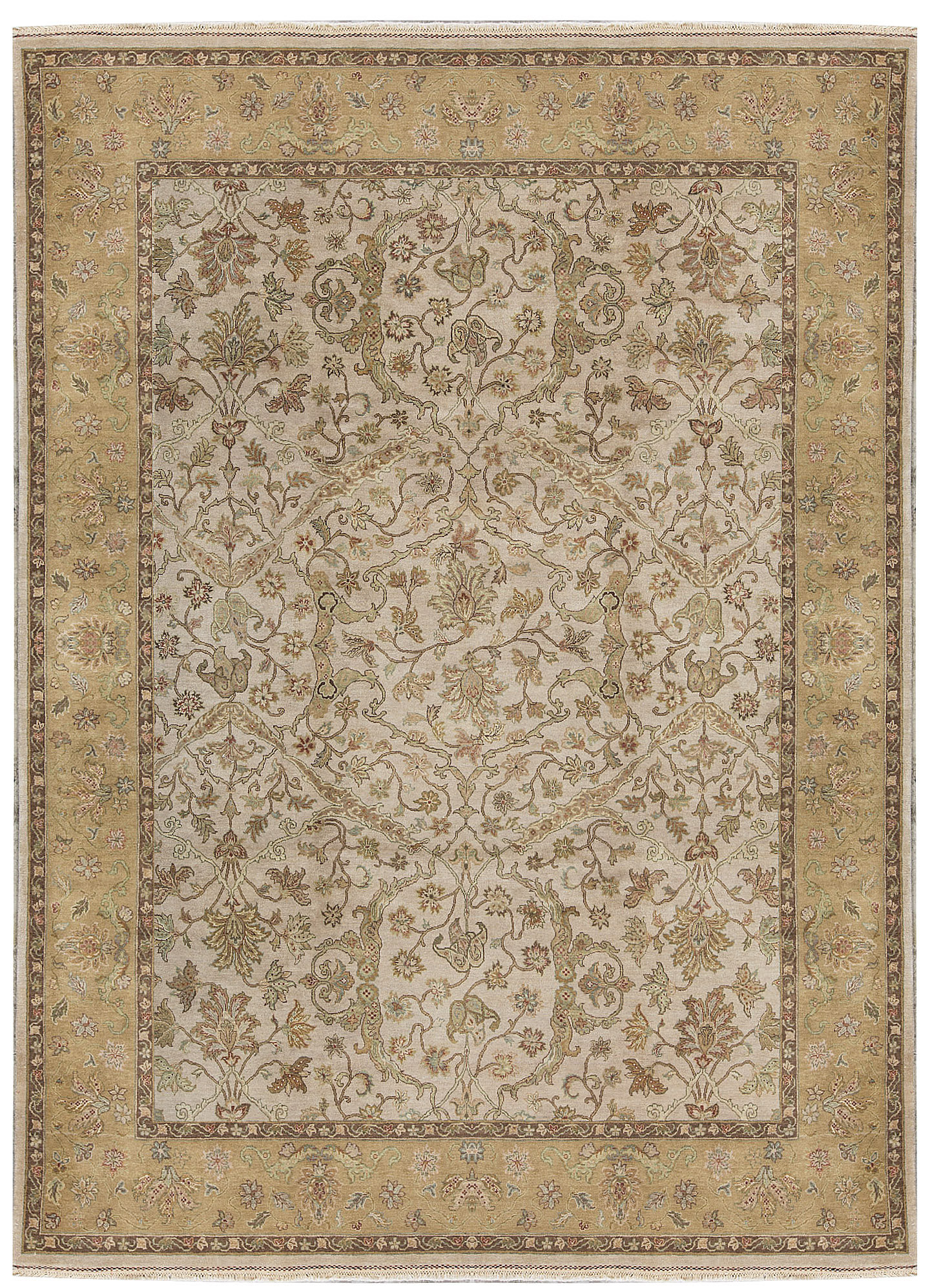 Bokara Rug Co., Inc. Hand-Knotted High-Quality Ivory and Gold Area Rug ...