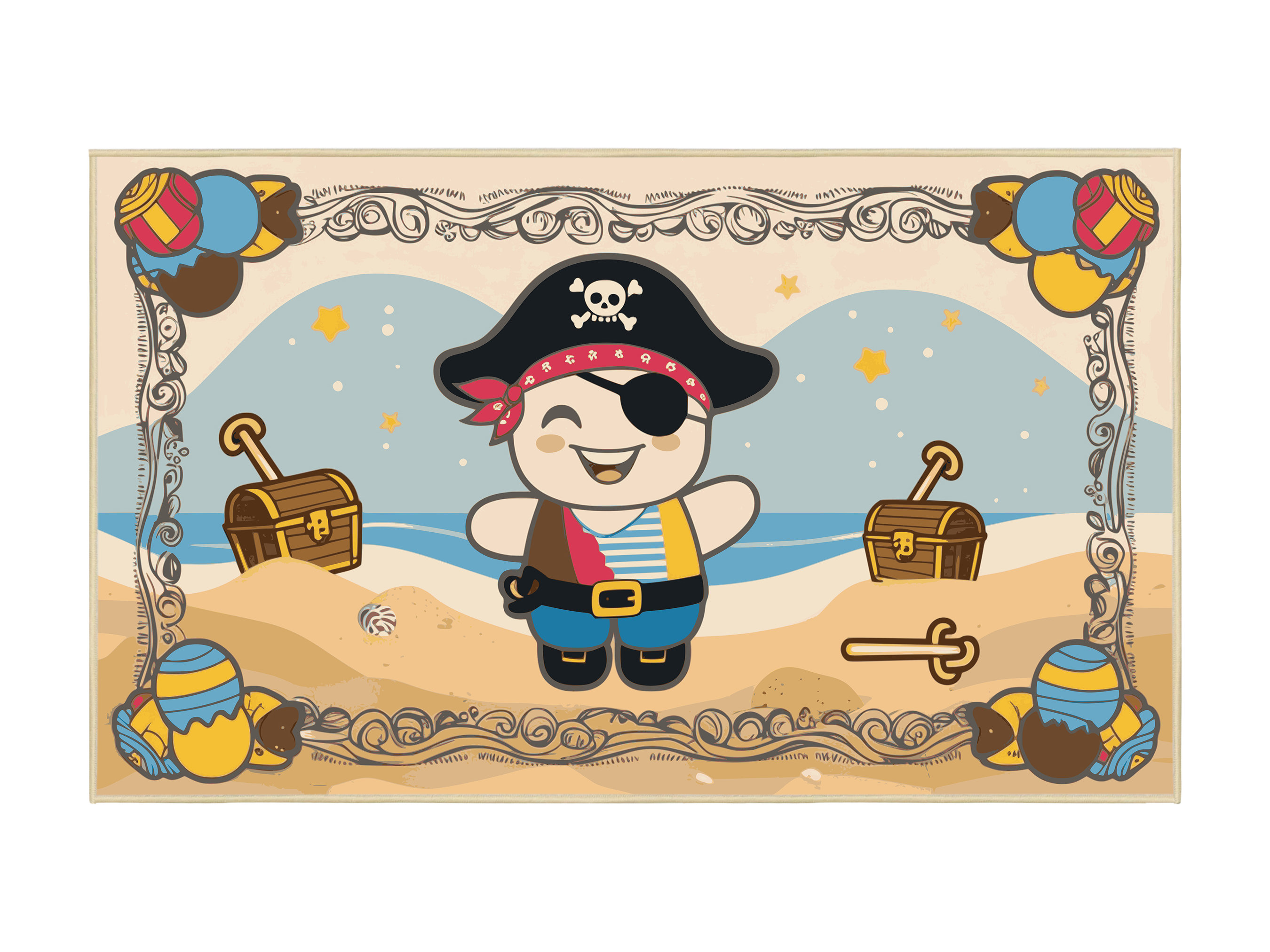 Sunside Sails Pirates Ocean Kids Rug - Wayfair Canada
