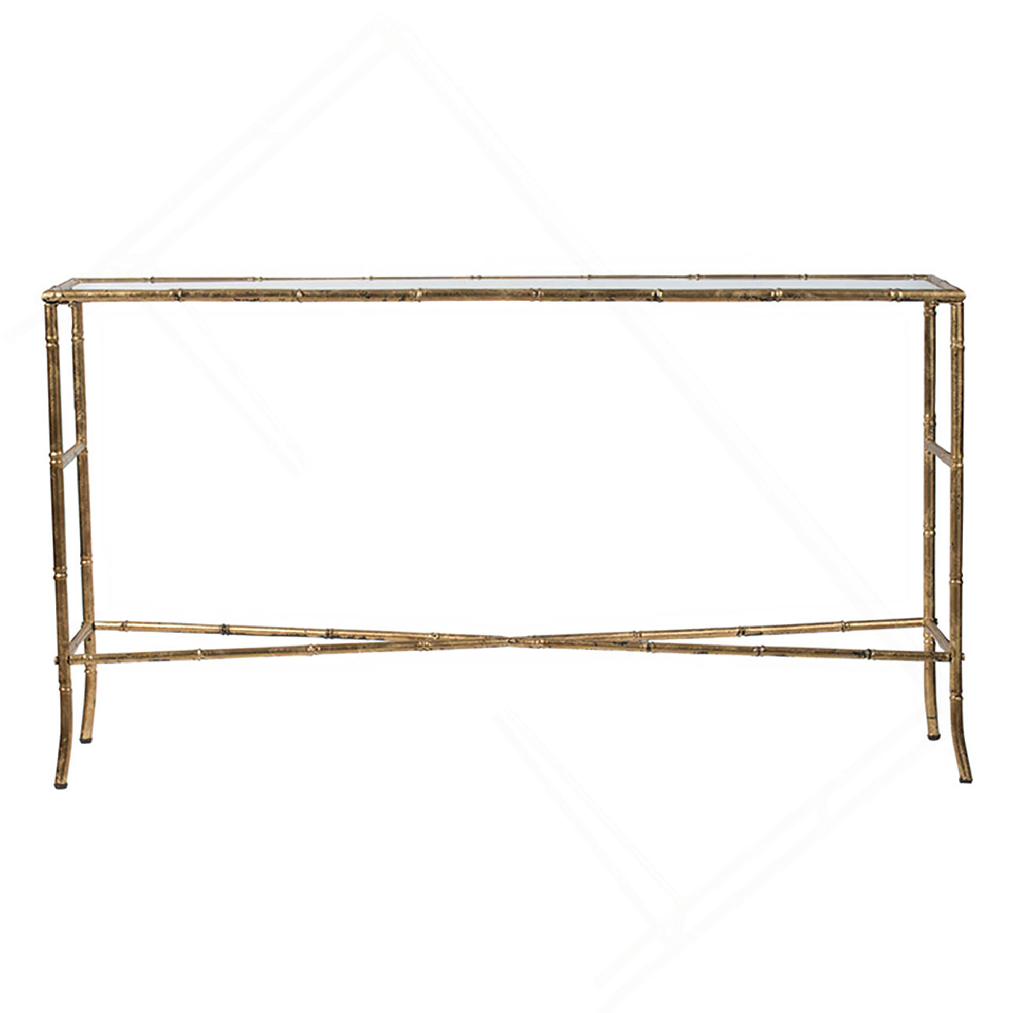 Mercer41 56.5x14x30" Antique Gold Console Table, Mirrored Top | Wayfair