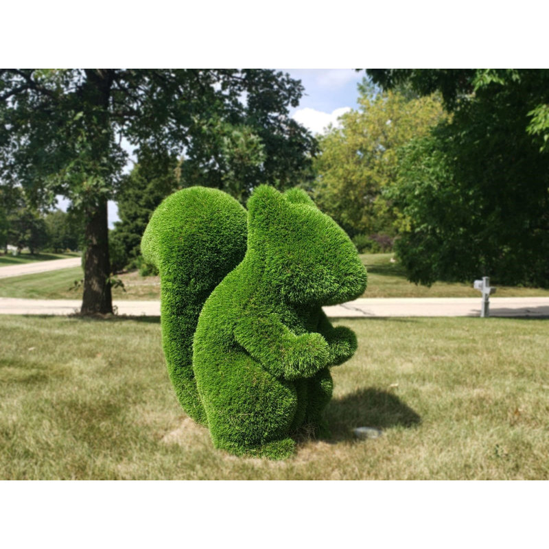 Loon Peak® Outdoor Animal Squirrel Topiary Green Figures | Wayfair