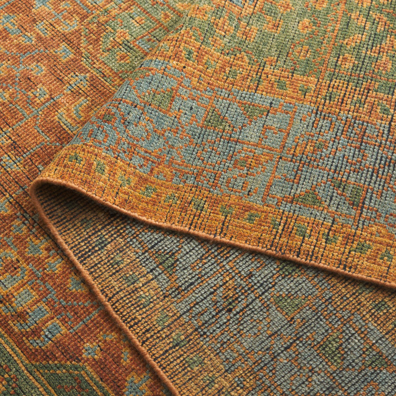 Bungalow Rose Kline Hand Knotted New Zealand Wool Oriental Rug | Wayfair