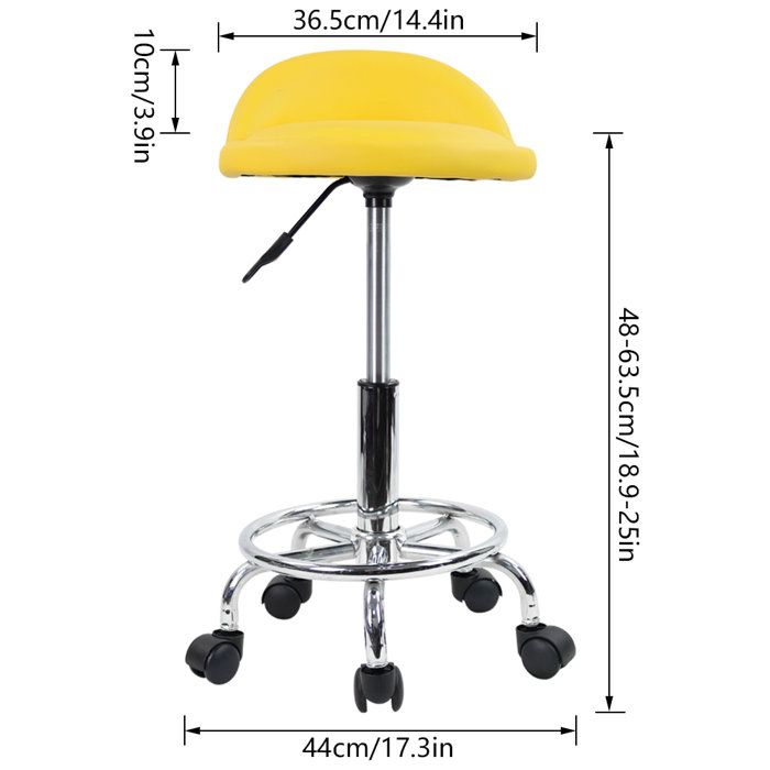 Inbox Zero Backed Adjustable Height Ergonomic Lab Stool with Footring ...