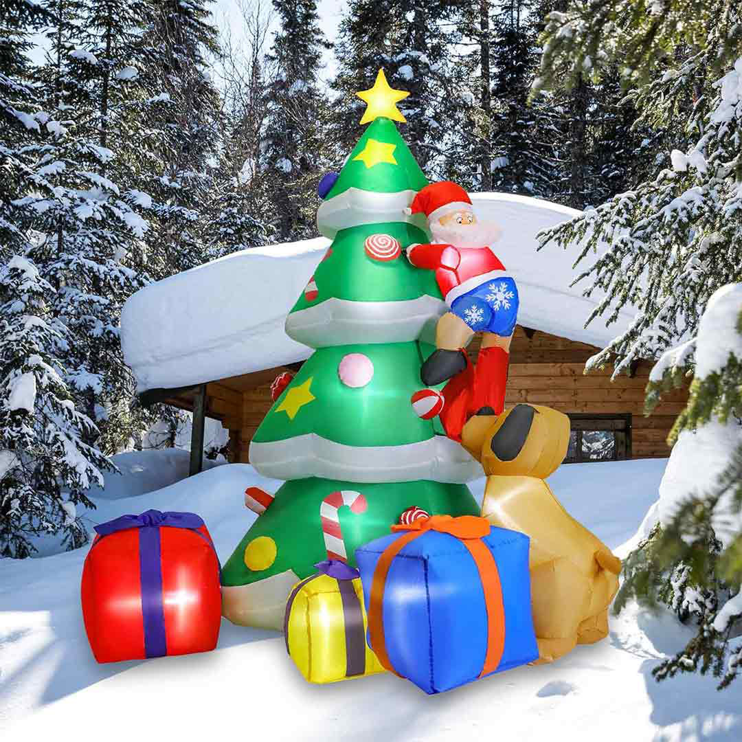The Holiday Aisle® 7FT Christmas Inflatable Tree Giant With Dog Bite ...