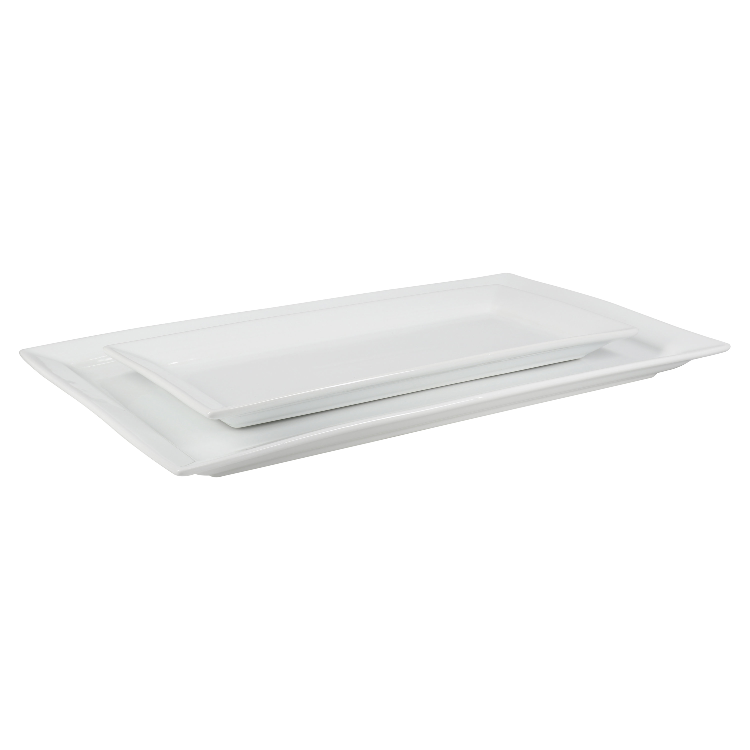 BIA Cordon Bleu Set of 2 Rectangular Porcelain 14" and 18" Platters ...