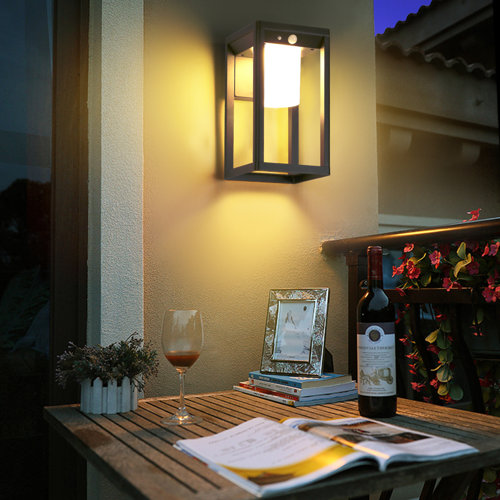 Latitude Run® Hidetoshi Outdoor Wall Lantern, Dusk to Dawn Exterior ...