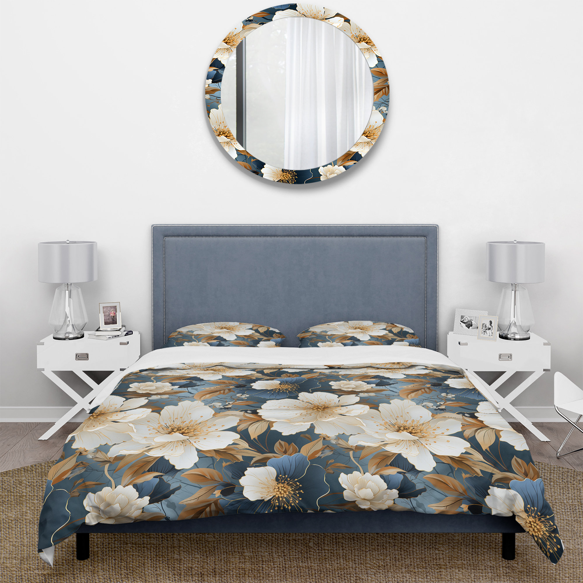 Design Art Contemporary Floral Elegance Cottage Collage - Floral Duvet ...