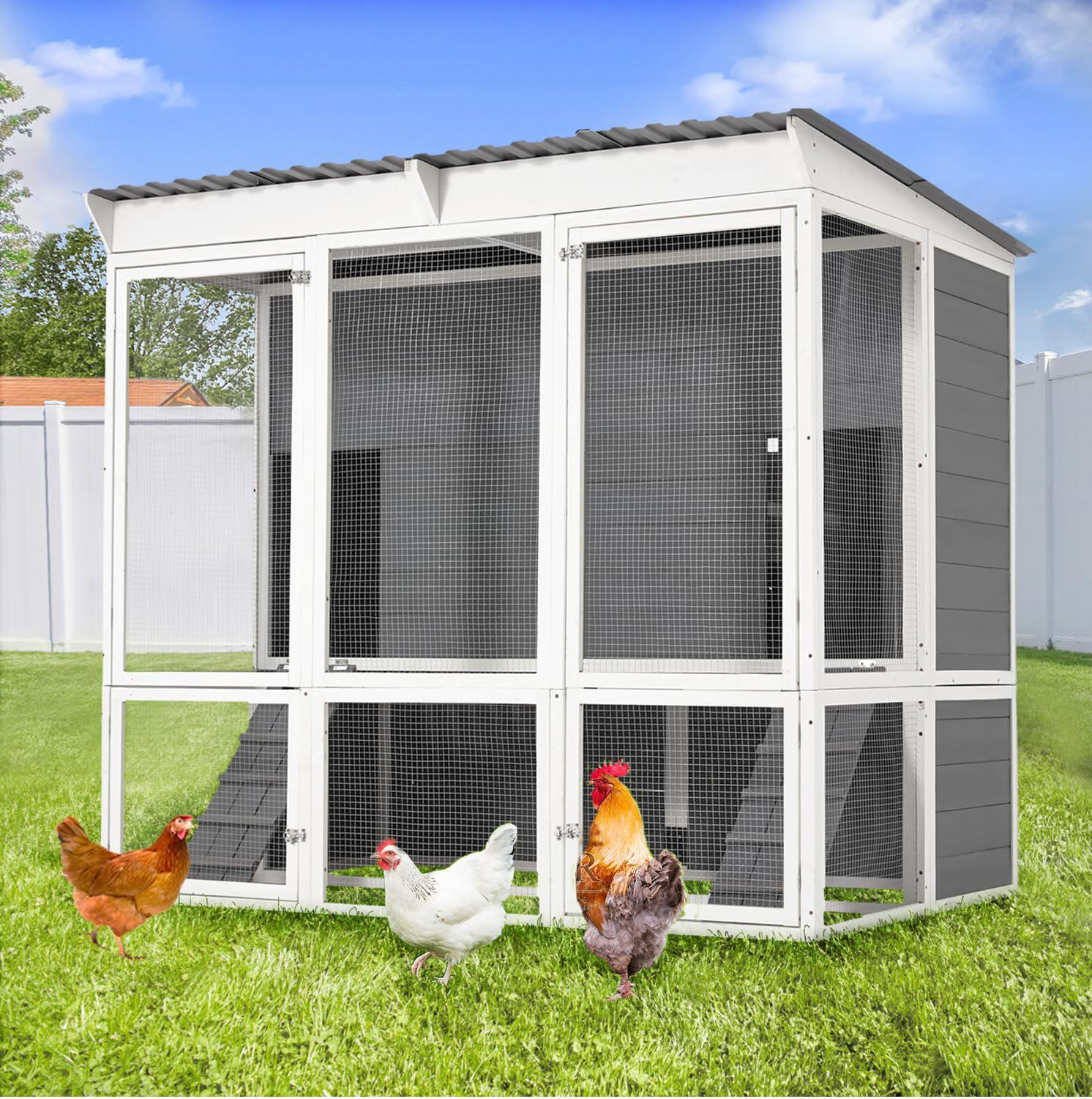 Tucker Murphy Pet™ 67'' Extra Large Chicken Coop House With 4 Nesting ...