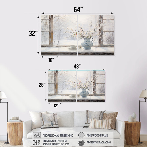 Lark Manor «Snow by the Winter Window View IV - Japon», art mural 4 ...