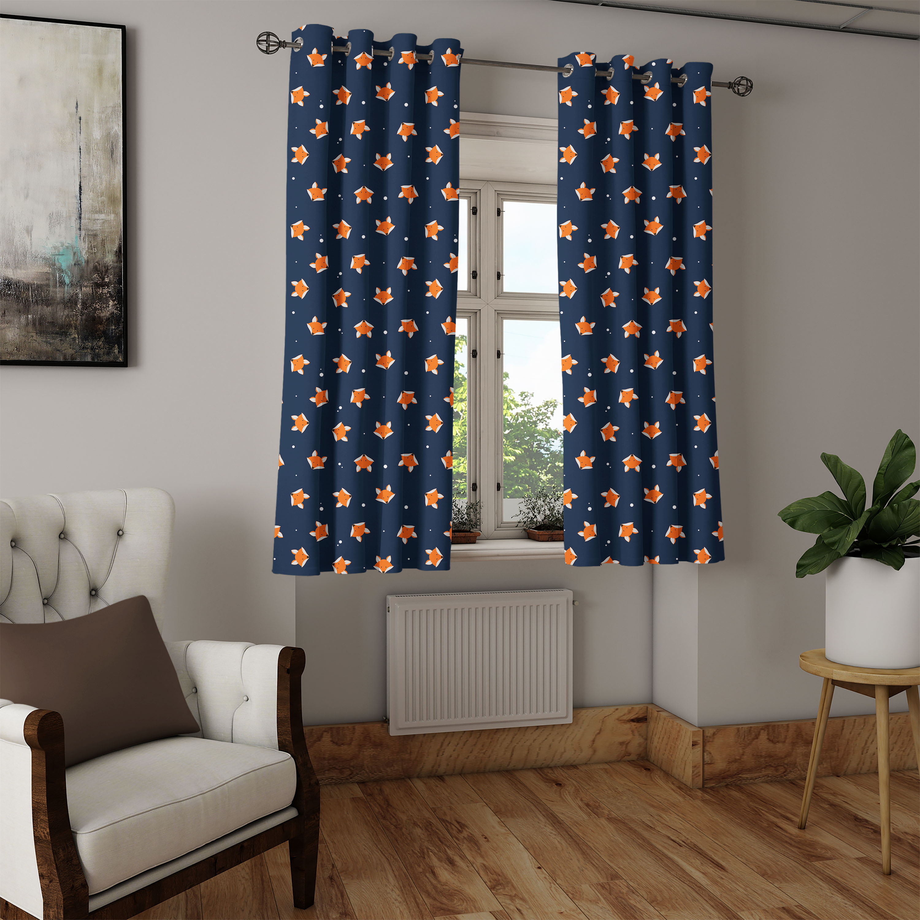 East Urban Home Fox Grommet Curtain Decorative 2-Panel Window Drapes ...