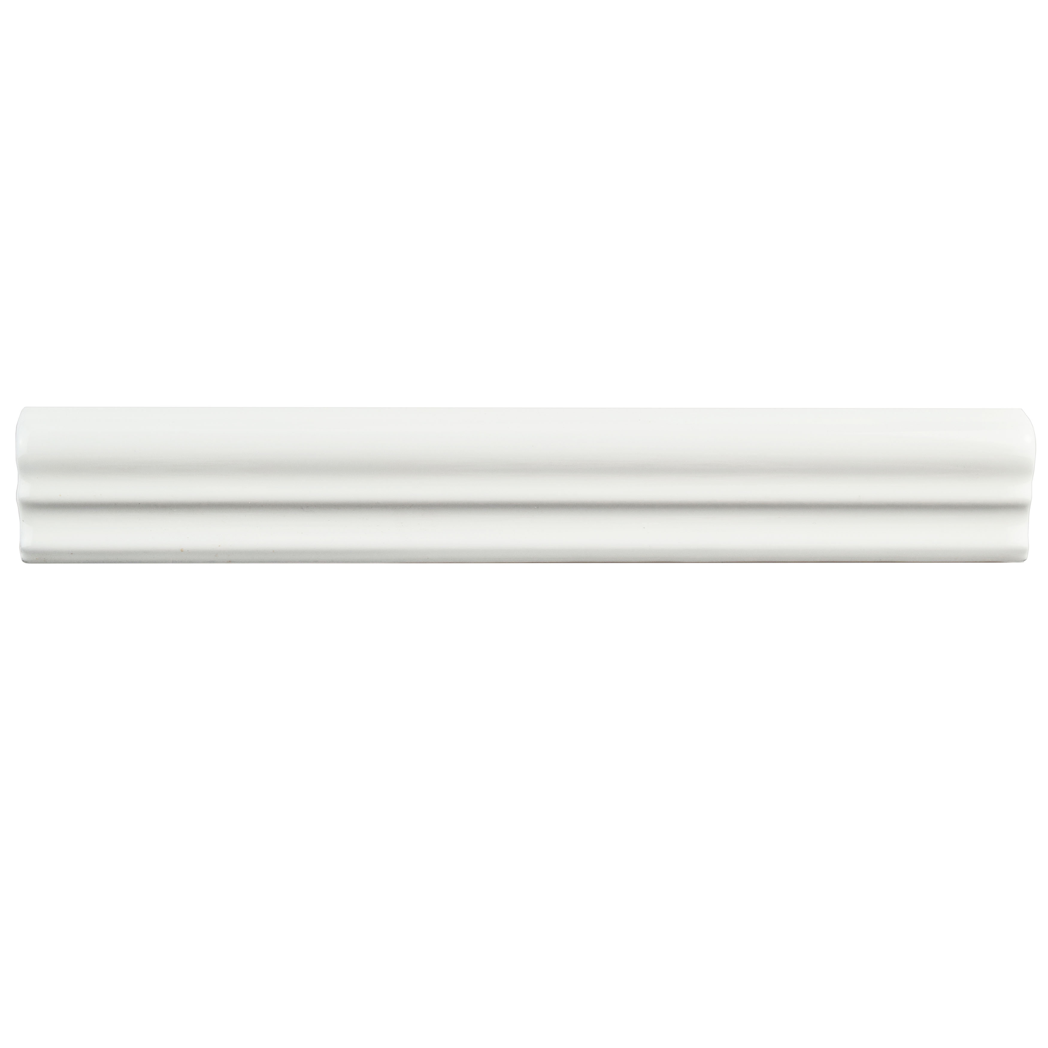 Merola Tile Blanco 8" x 1.25" Ceramic Chair Rail Tile Trim in Brillo ...