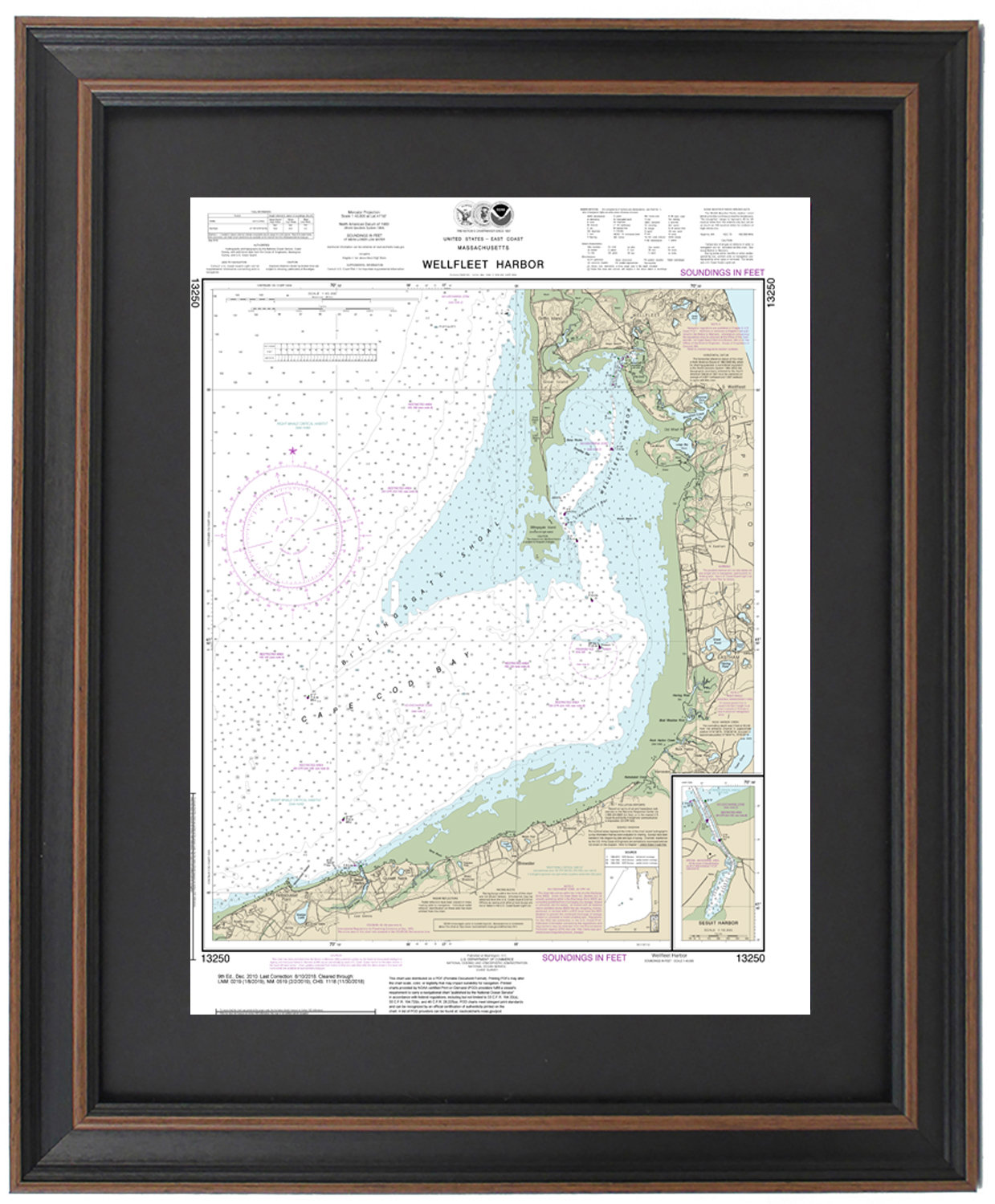 Longshore Tides Wellfleet Harbor, MA | Nautical Chart | Framed Print ...