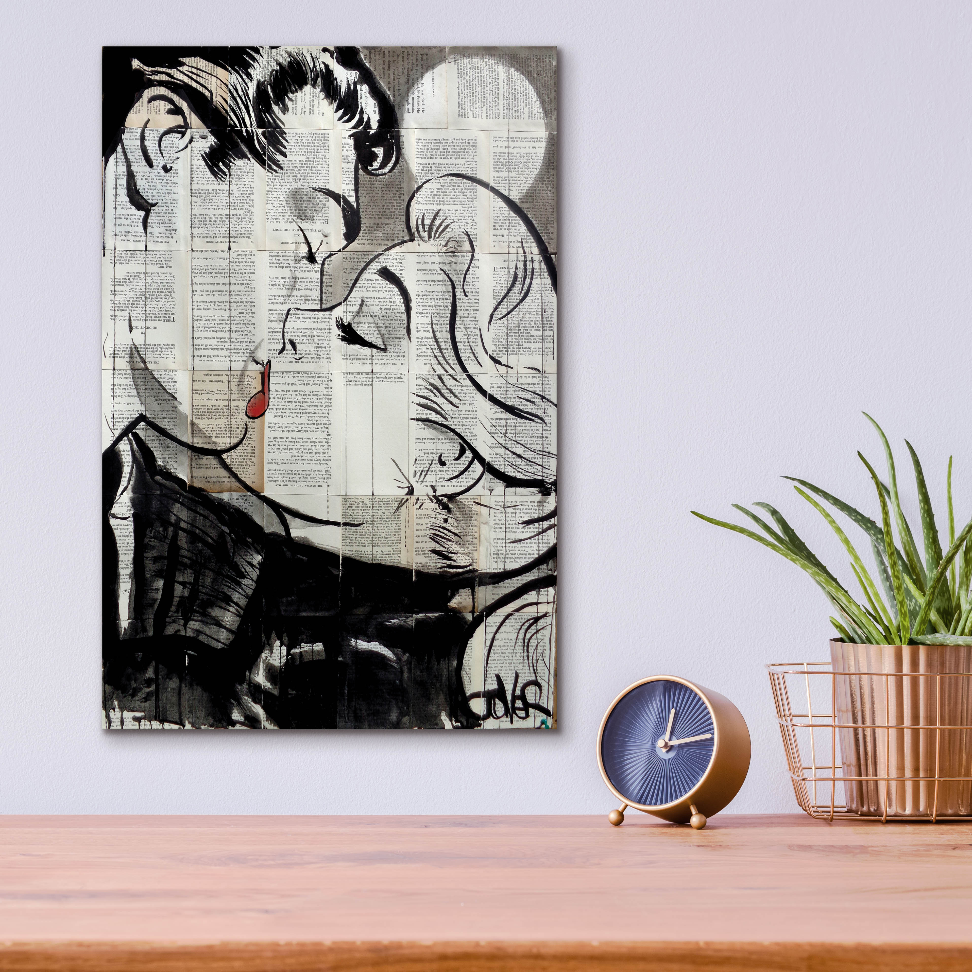 George Oliver 'Pop Kiss' by Loui Jover, Acrylic Glass Wall Art, 24"x36 ...