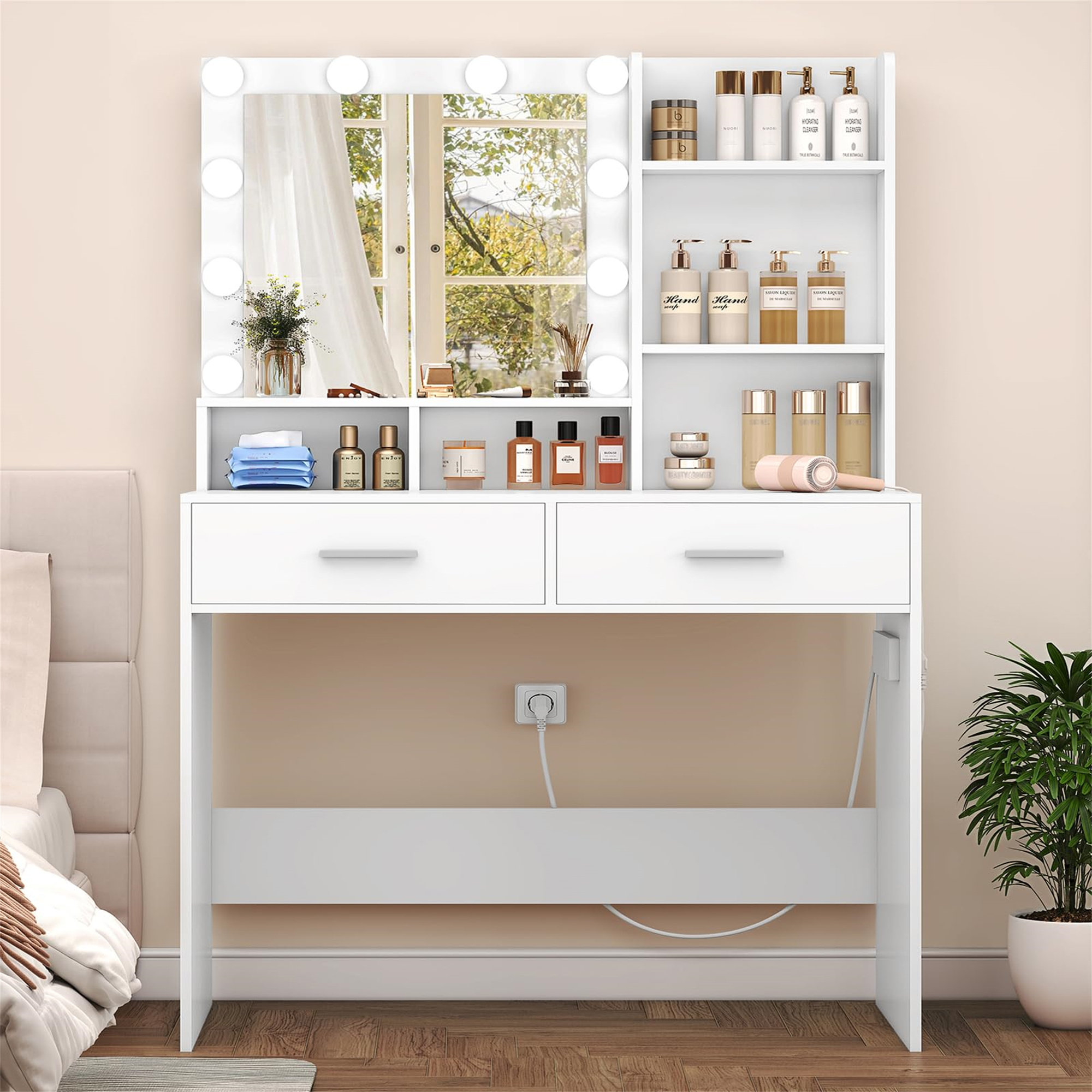 Brayden Studio Camrin Dressing Table with Mirror | Wayfair.ie