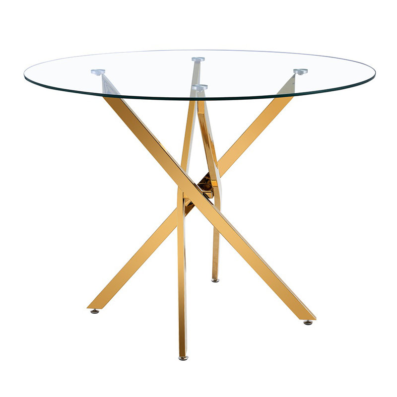 Everly Quinn 36" Round Glass Dining Table | Wayfair