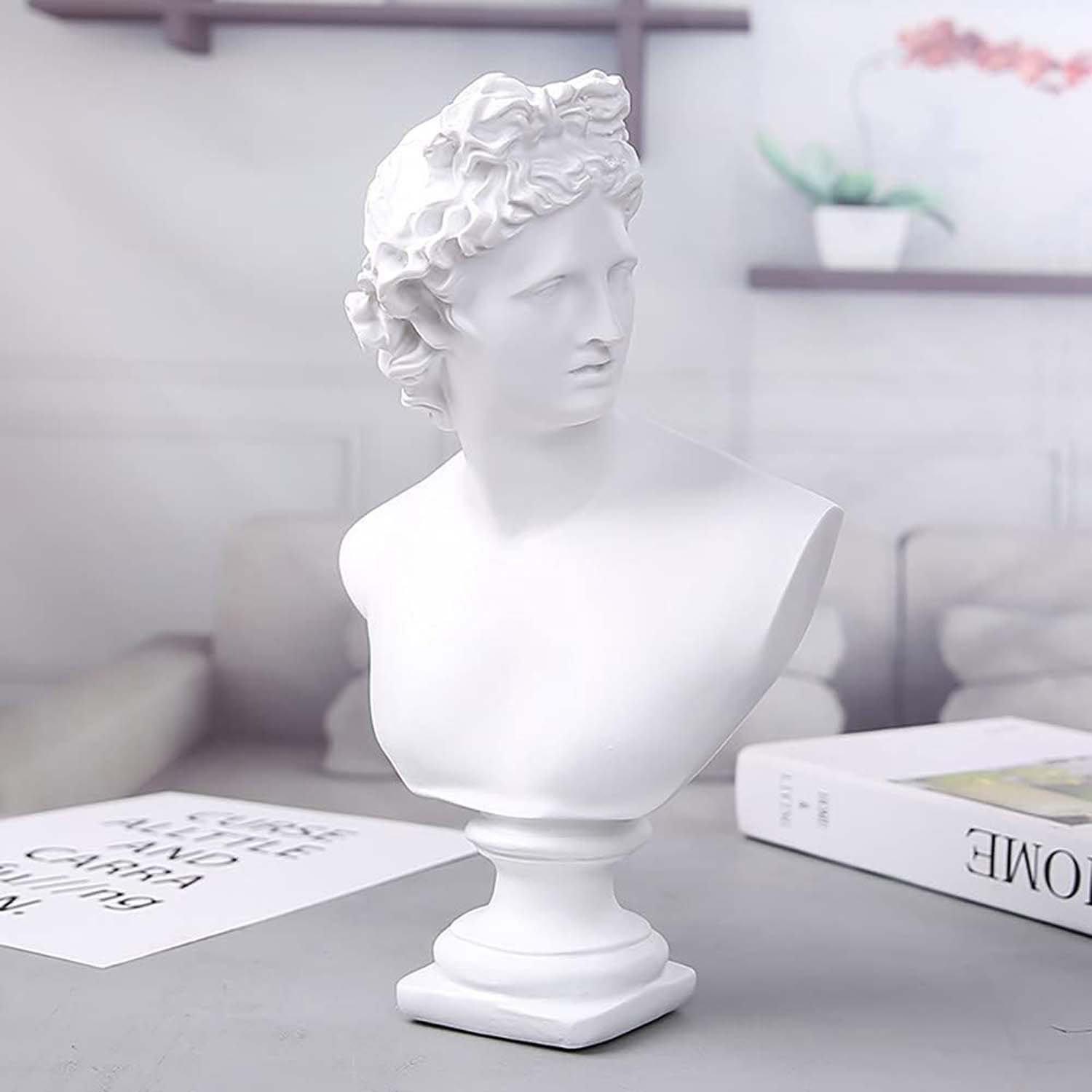 Astoria Grand 11.8 Inch Classic Greek White David Man Bust Statue ...
