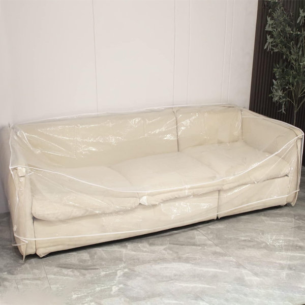 Symple Stuff Thick Plastic Couch Cover Waterproof Dust Proof Clear Sofa ...
