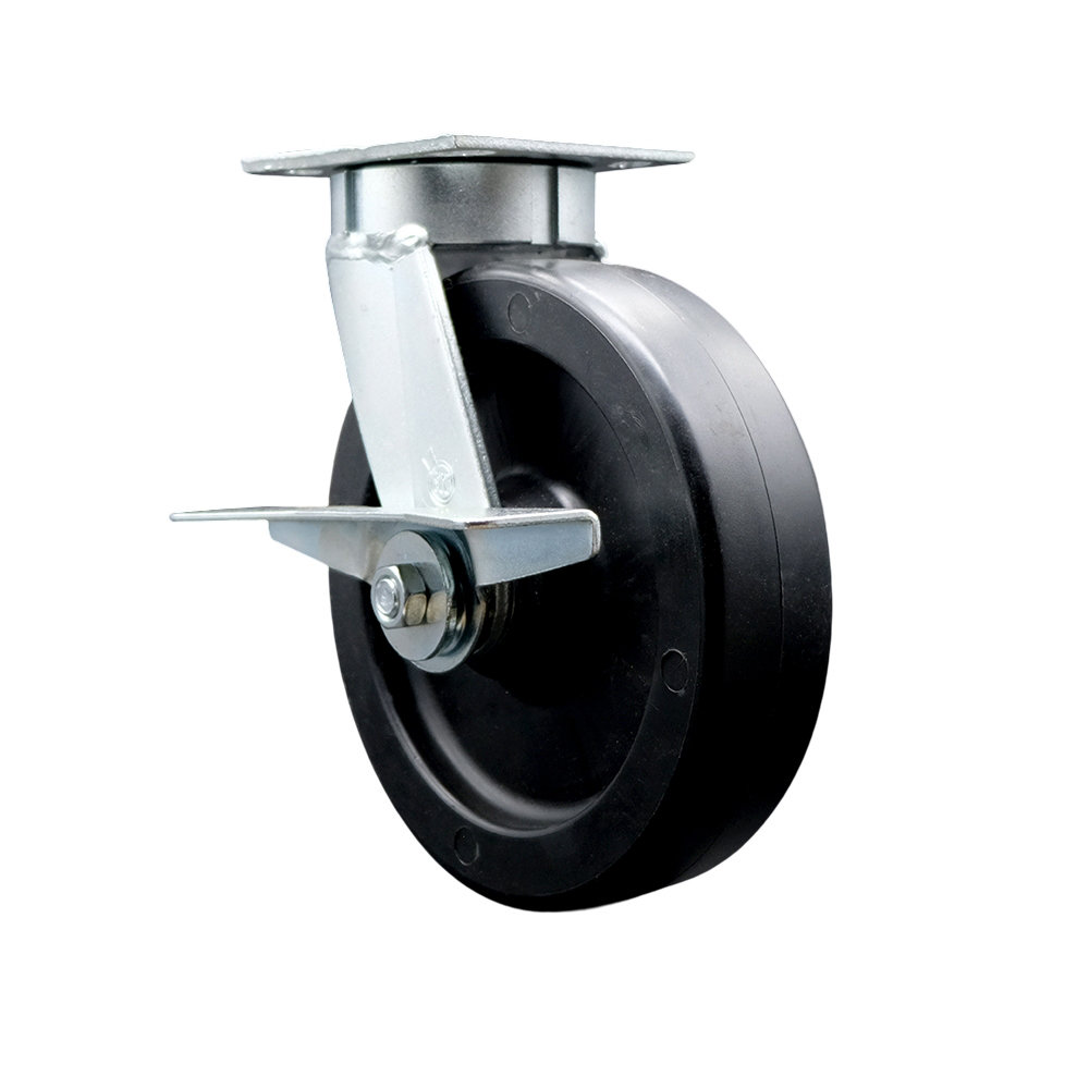 Service Caster Kingpinless Polyolefin Wheel Swivel Caster with Brake ...