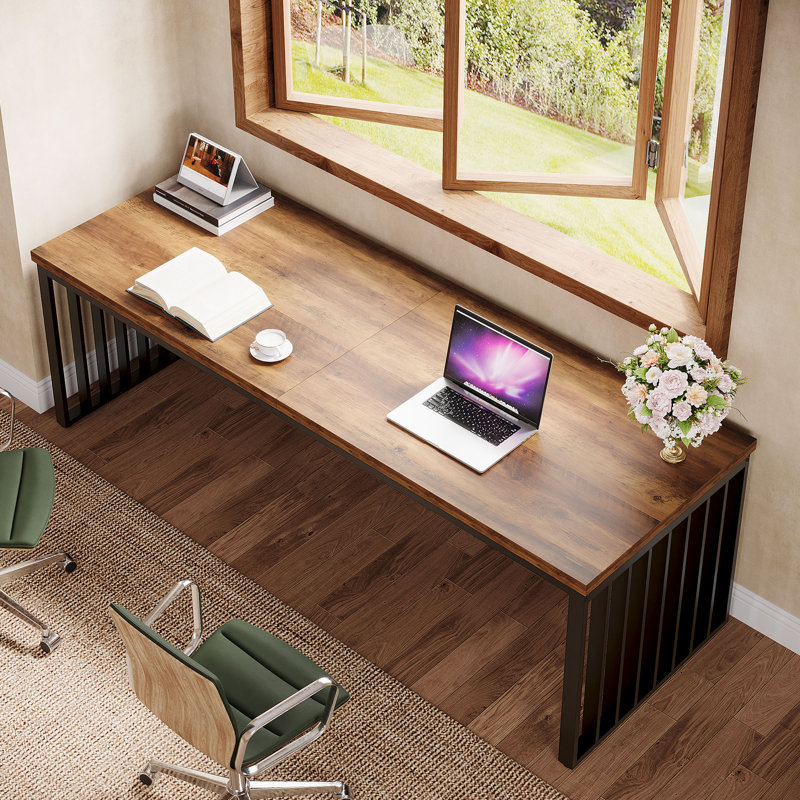 17 Stories 78.7" Extra Long 2-Person Computer Desk with Metal Legs ...