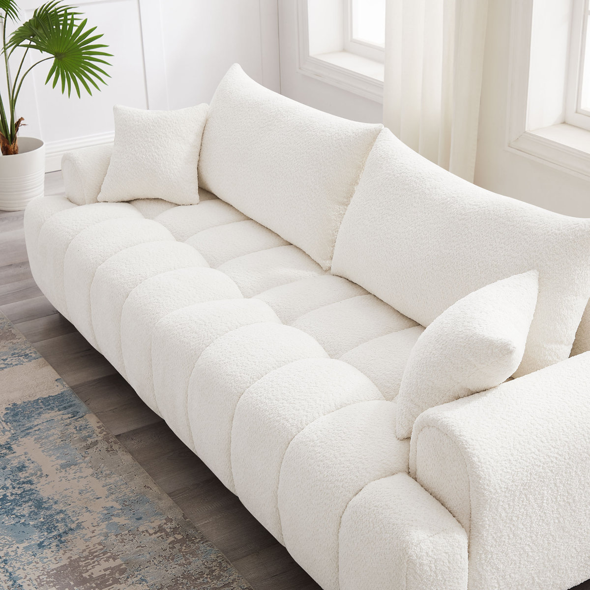 Latitude Run® Perona 91'' Luxury Modern Tufted Boucle Sofa & Reviews ...