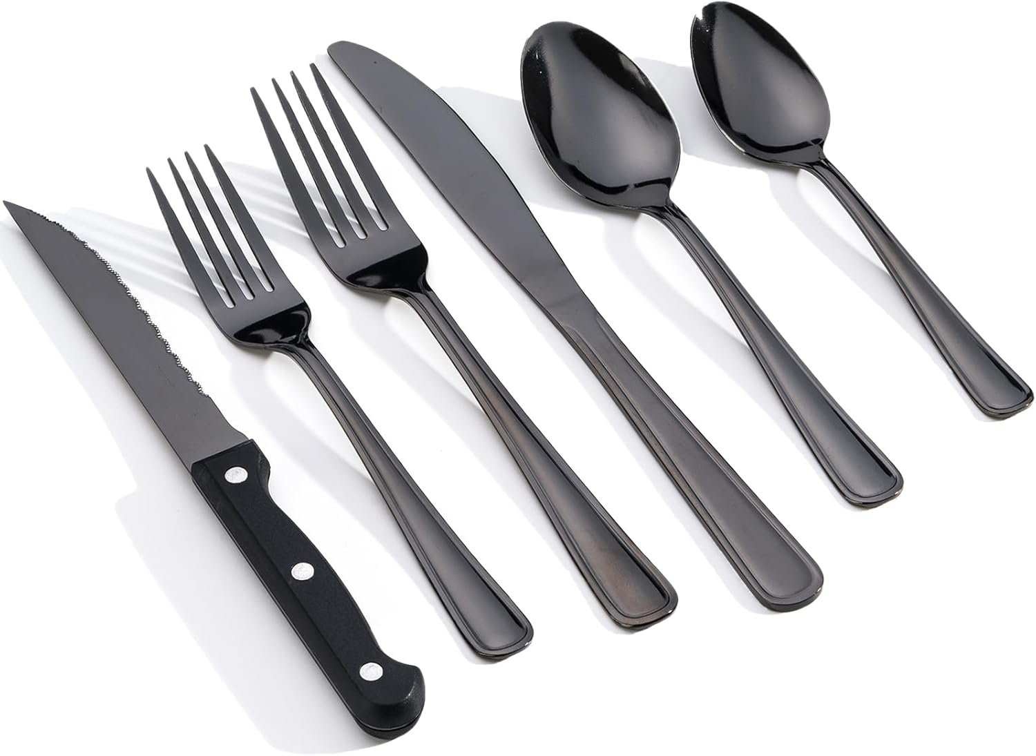 Ebern Designs 24-Piece Stainless Steel Flatware Set - Highly Polished ...
