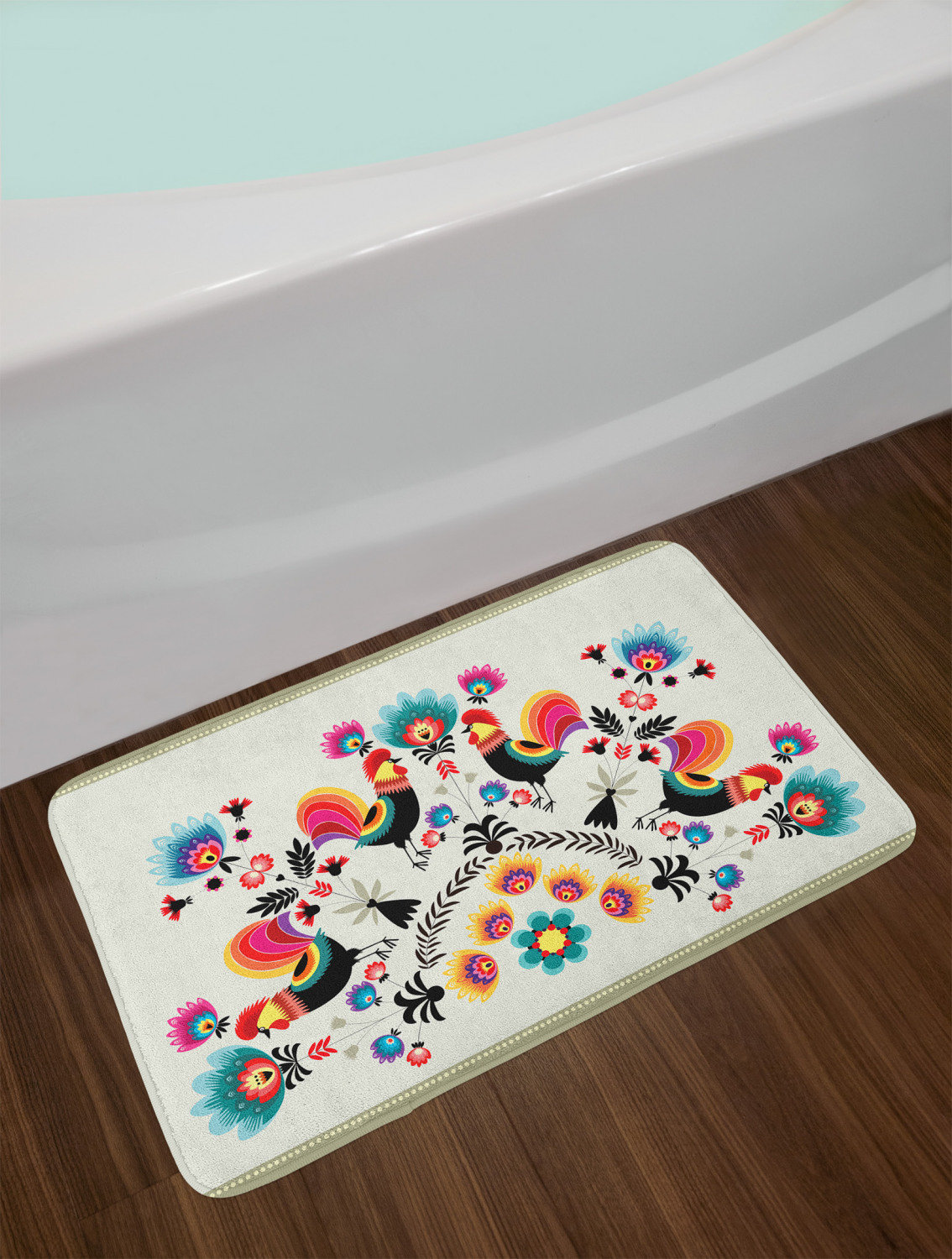 East Urban Home Polish Folk Art Bath Rug | Wayfair