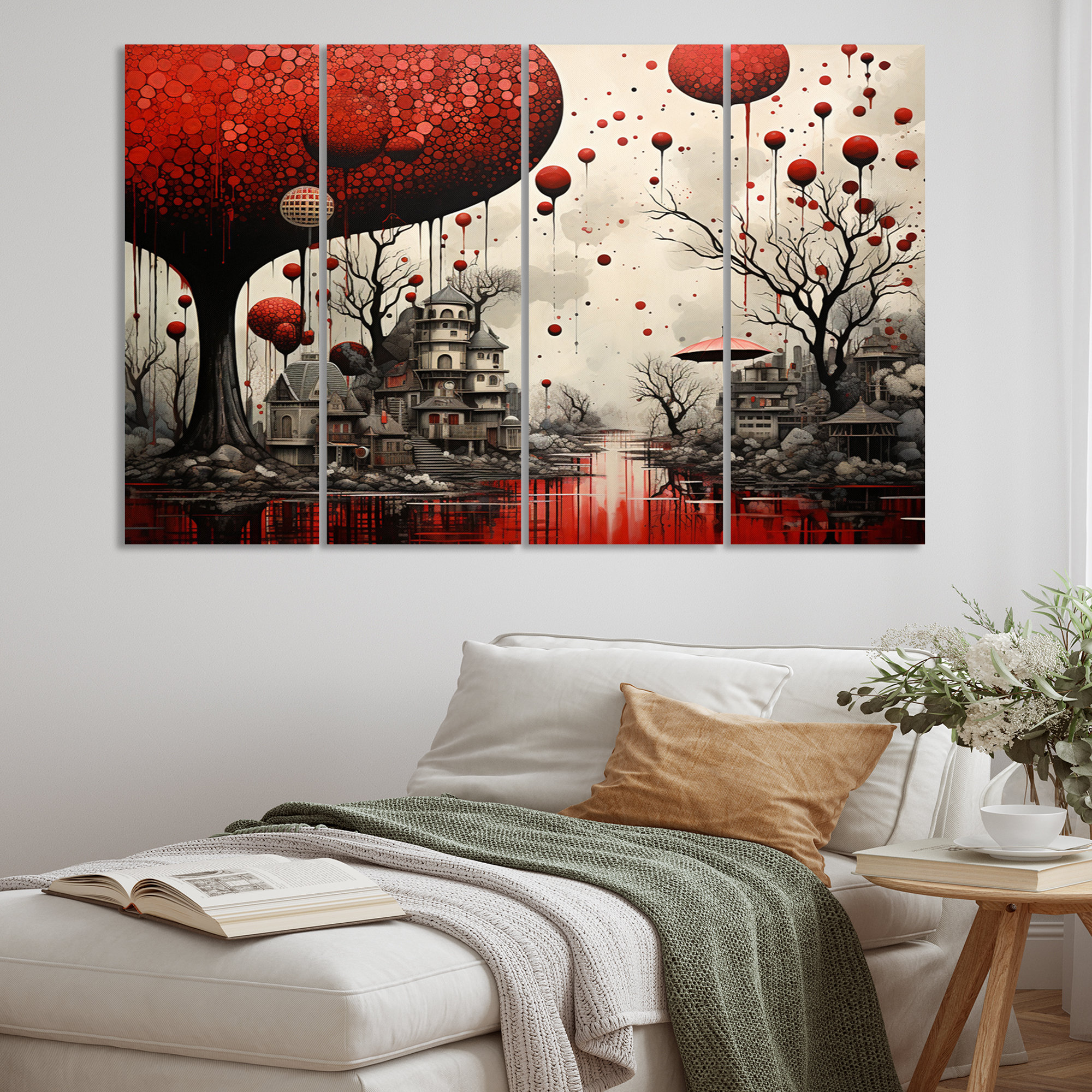 Winston Porter Surrealism Red And Grey Dreamscape I Surrealism Red And ...