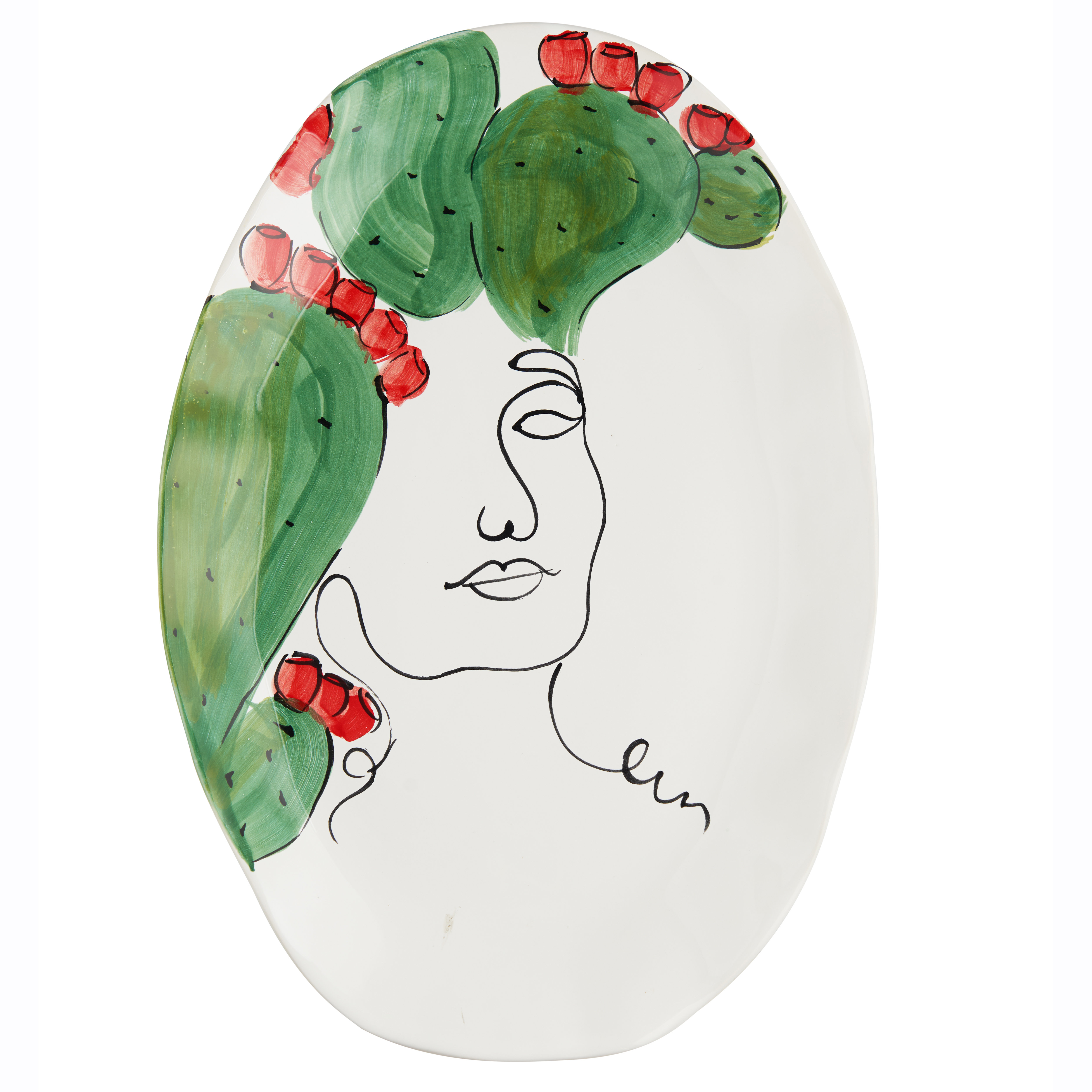 Abigails Lucia Oval Platter, Prickly Pear | Wayfair