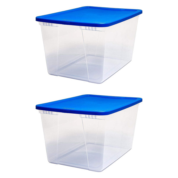 Homz 6 Qt Multipurpose Plastic Storage Containers with Latching Lid ...