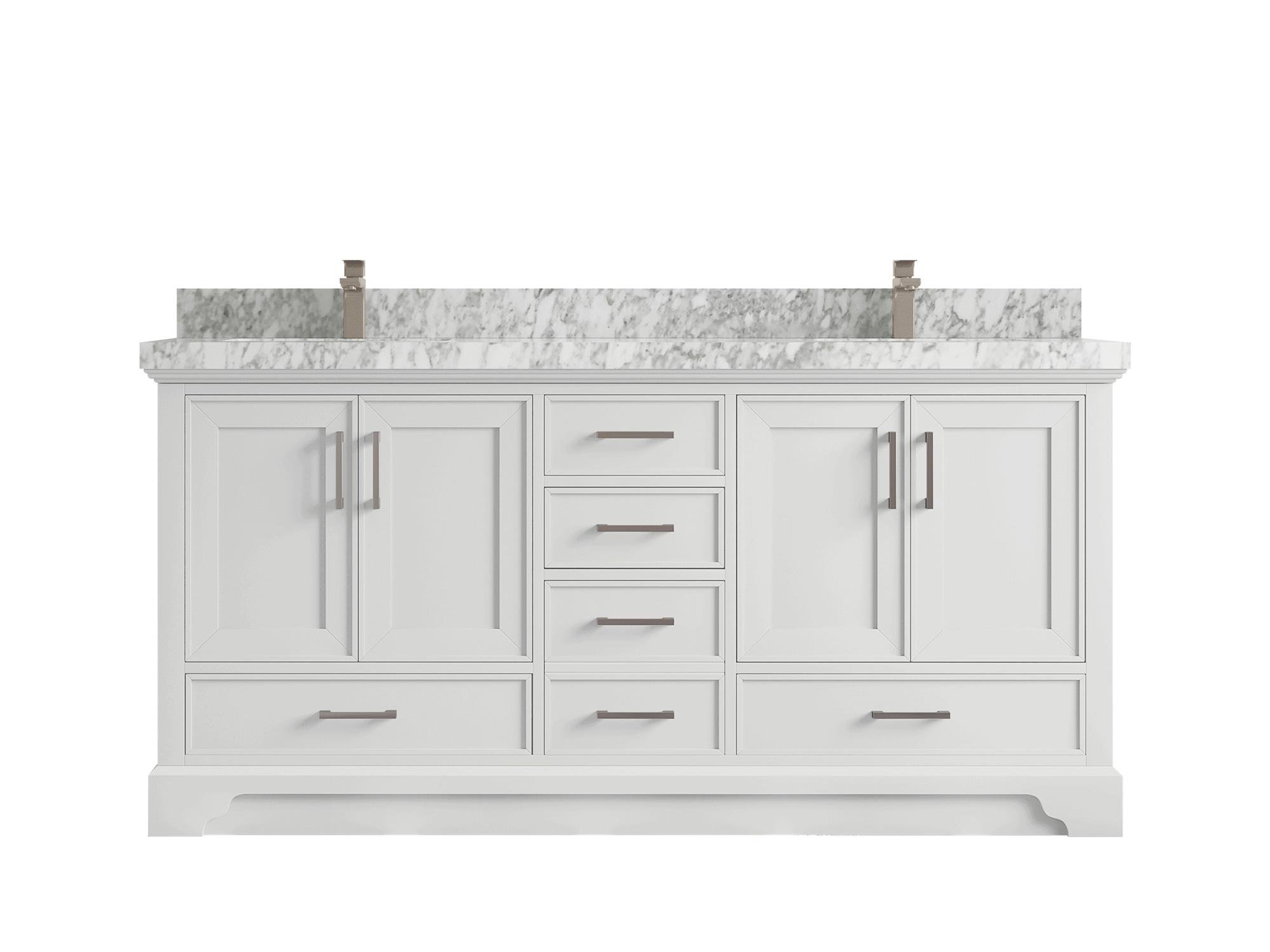 Willow Collections Charlotte 72'' Double Bathroom Vanity with Marble ...