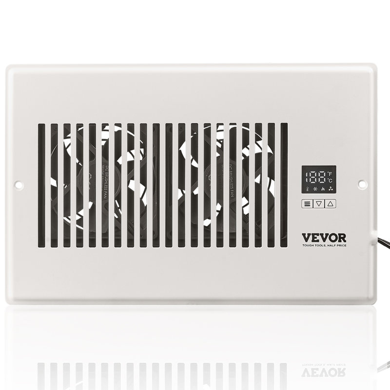 VEVOR VEVOR Quiet Register Booster Fan White Oscillating Wall Mounted ...
