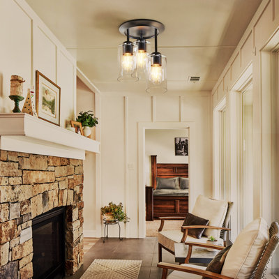 Breakwater Bay Semi Flush Mount Ceiling Light, 3-Light Ceiling Fixture ...