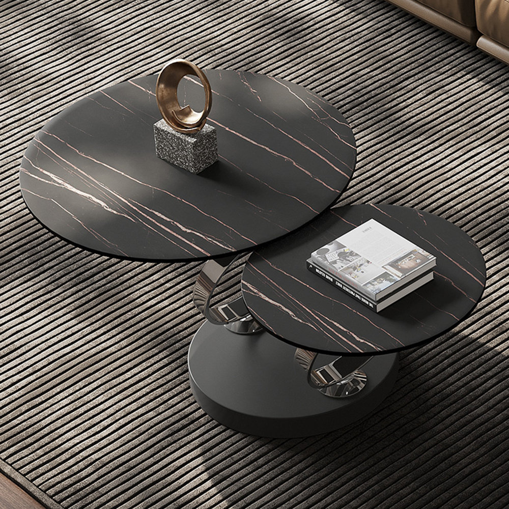 Wu's StylishVault Light luxury creative rock panel coffee table ...