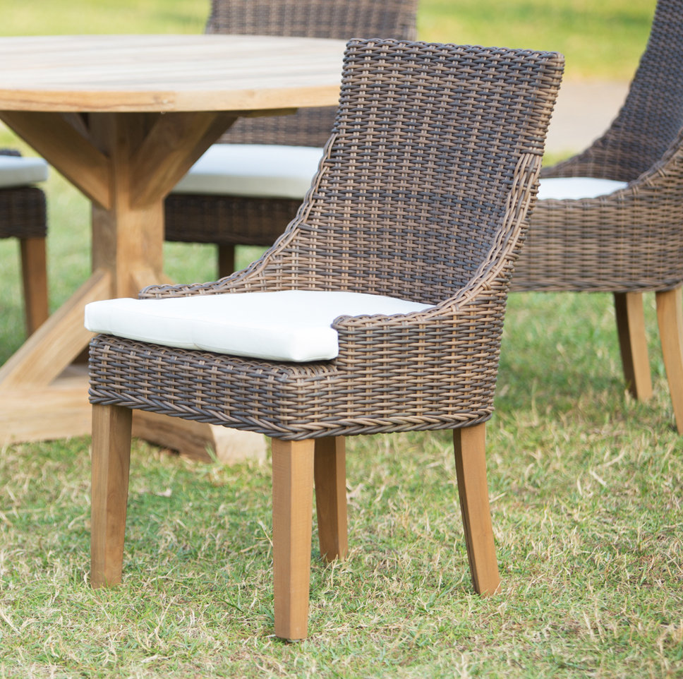 Rosecliff Heights Engel Patio Dining Side Chair with Cushion | Wayfair