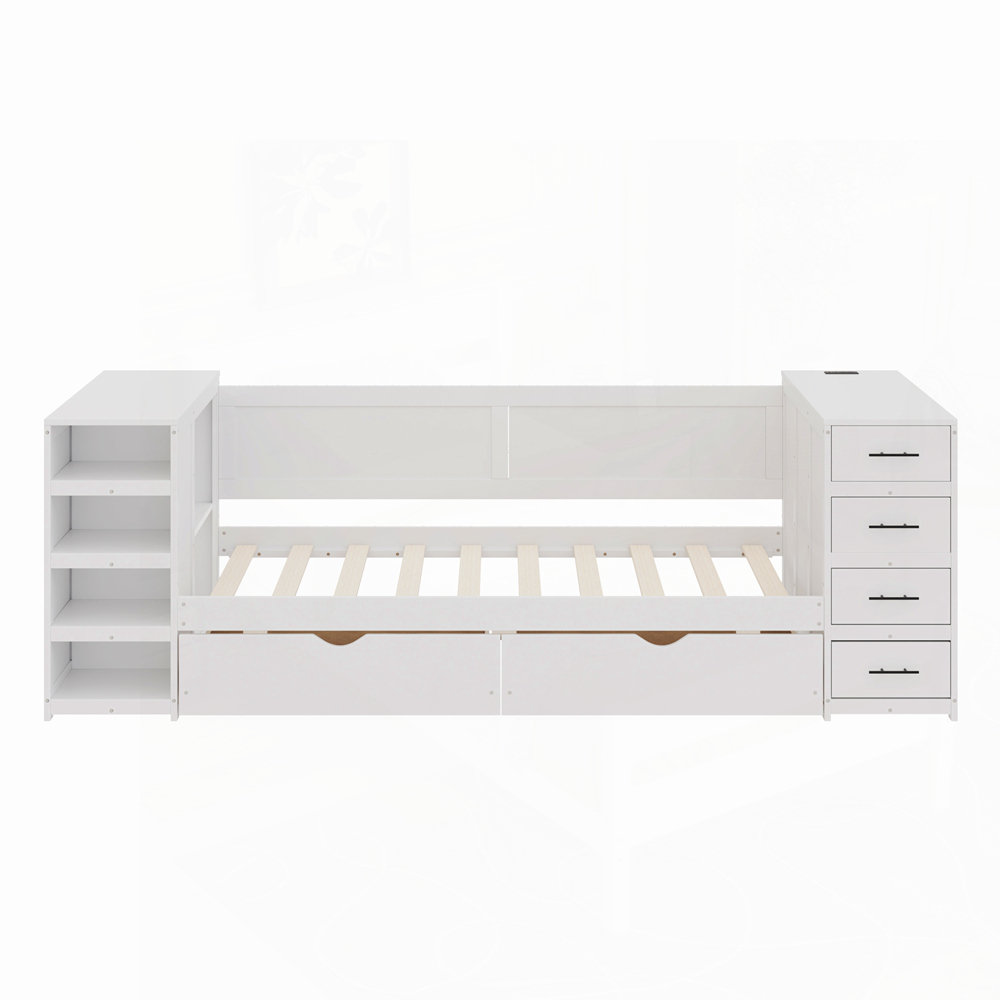 Latitude Run® Multifunctional Wooden Daybed with Abundant Storage and ...