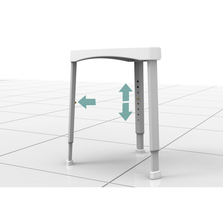 HEALTHCRAFT Shower Stool With Height Adjustment, Portable Shower Seat ...
