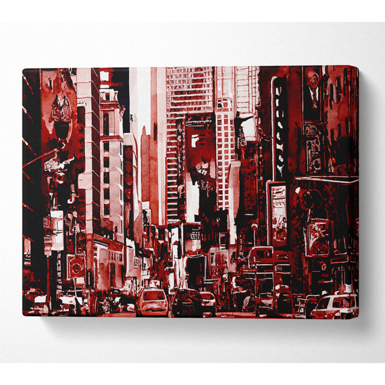 Latitude Run New York City Broadway Red - Wrapped Canvas Art Prints ...
