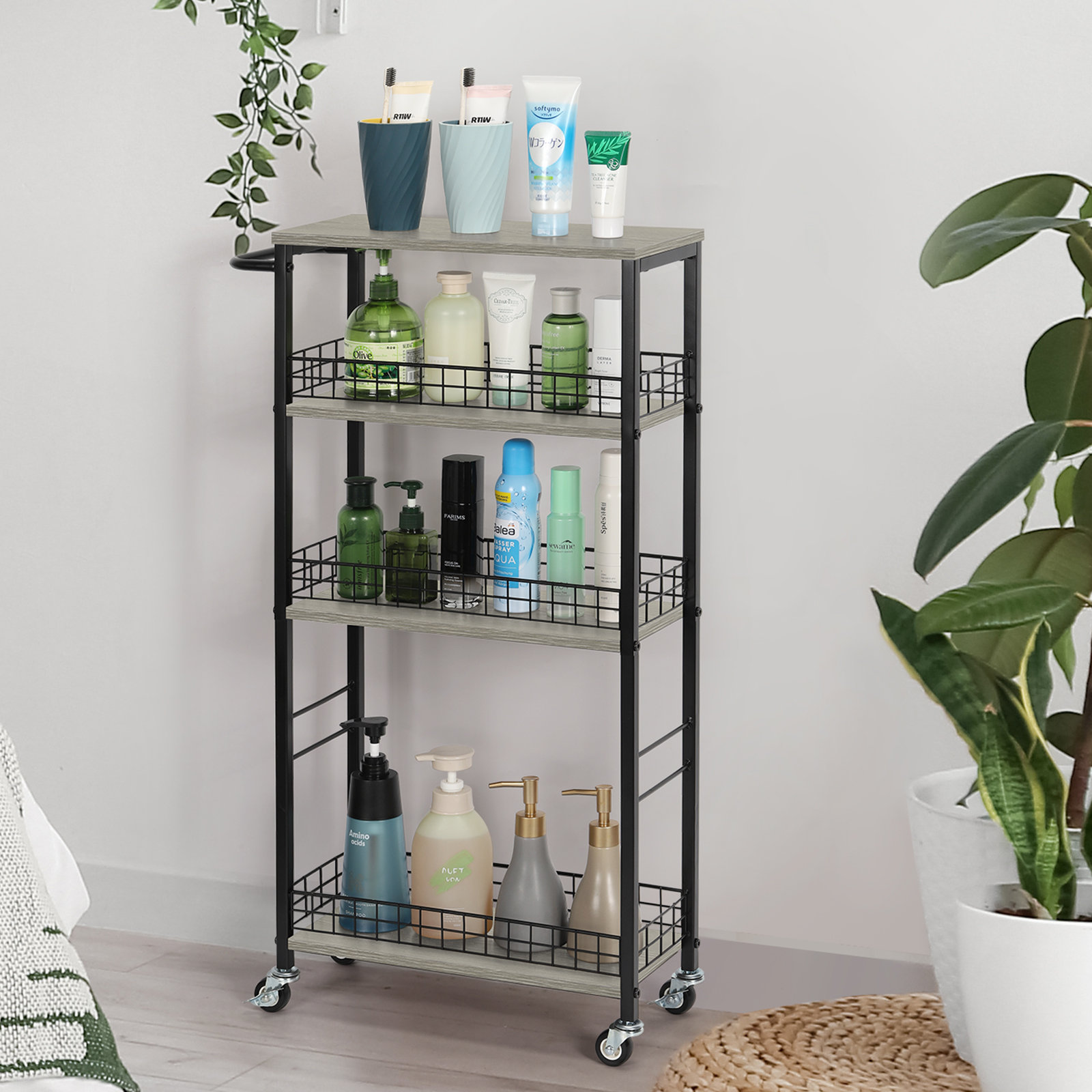 zenco homegoods Kitchen Rolling Utility Cart With Wheels 4-tier Mobile ...