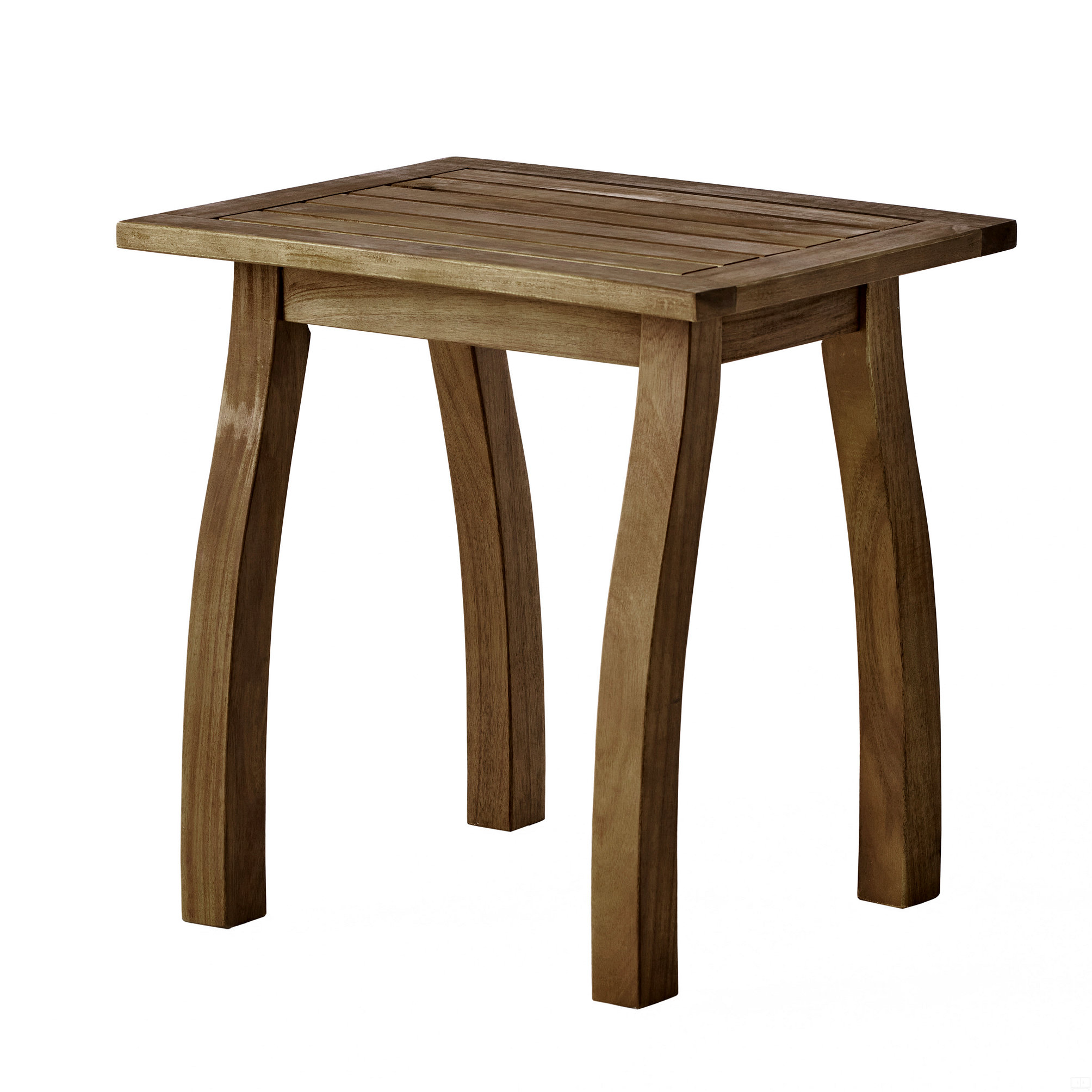 Ebern Designs Acacia Wood Accent Side Table, Weather-Resistant ...