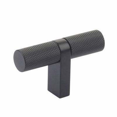 Emtek Select Cabinet T-Knob 2-1/4", Rectangular Bar Stem & Knurled Pull ...
