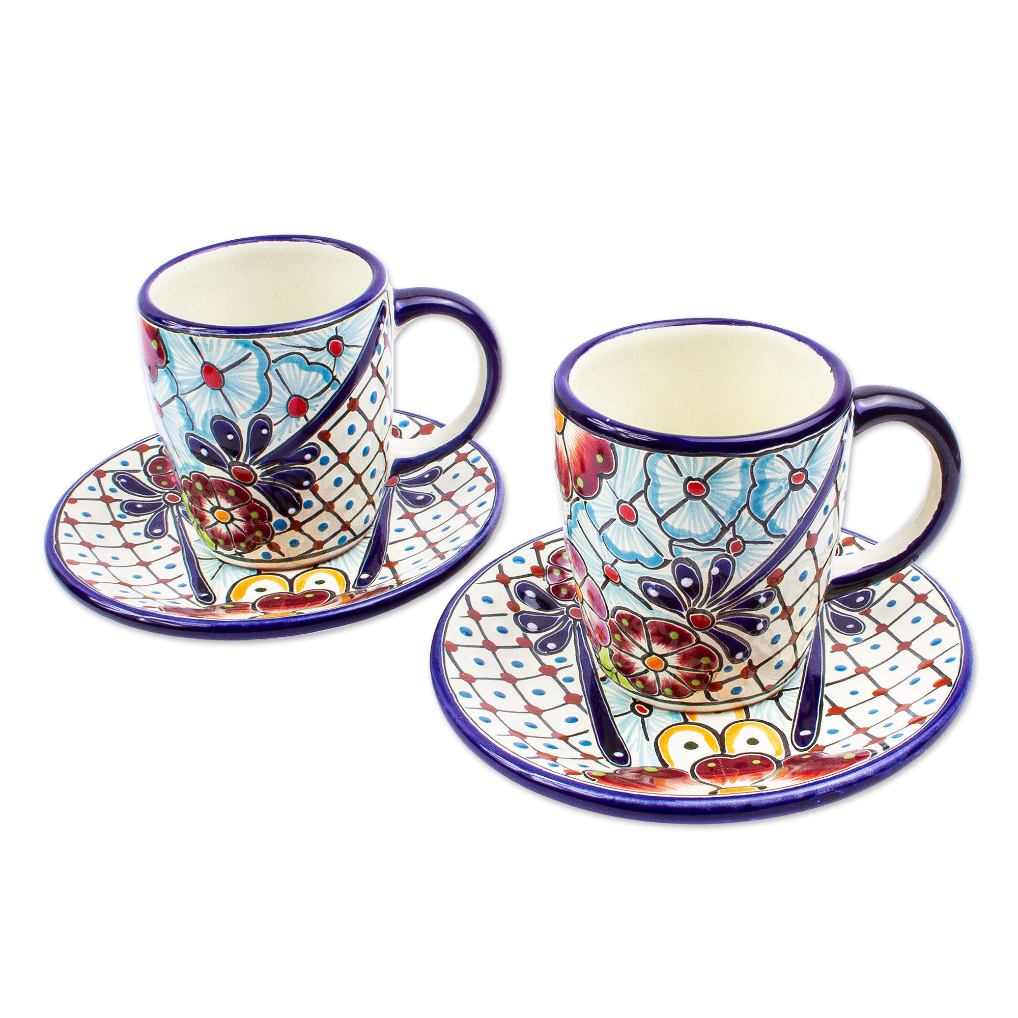 Darby Home Co Mylene Colors Of Mexico Ceramic Cups And Saucers (Pair ...